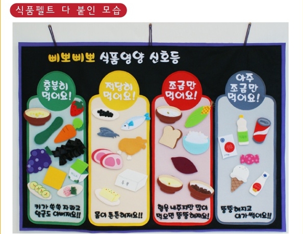 유아교육교재 유아교재 유아교육교구 유치원교재 펠트공예 체리펠트 유아교육교재로 좋은 식습관을 길러주는 식품영양 신호등