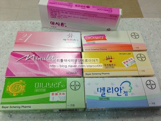 피임약 종류 및 여성여자 경구먹는피임약 복용법종류 장기복용 주의사항부작용 미니보라트리퀼라마이보라쎄스콘미뉴렛