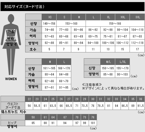 일본 의류 옷 사이즈표 네이버 블로그