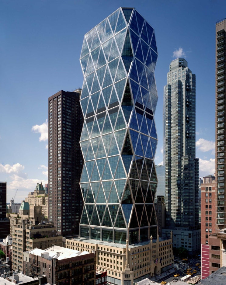 사무용빌딩 대형 S21n4 미국 뉴욕 맨해튼의 리모델링 증축 오피스 빌딩 허스트 타워 Hearst Tower