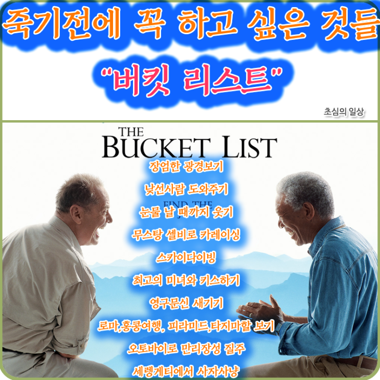 영화 버킷리스트 죽기전에 꼭 하고 싶은 것들 네이버 블로그