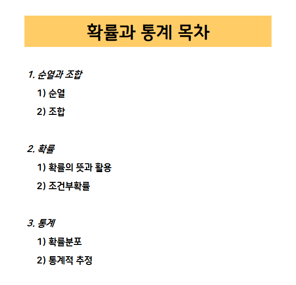 확률과 통계 목차 및 내용 정리 네이버 블로그