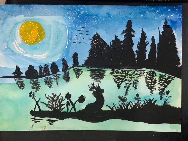 그림자그림 그라데이션기법 그림자그림그리기 미술영재 영재미술 초등미술 아동미술 아동미술학원 목동미술 목운미술